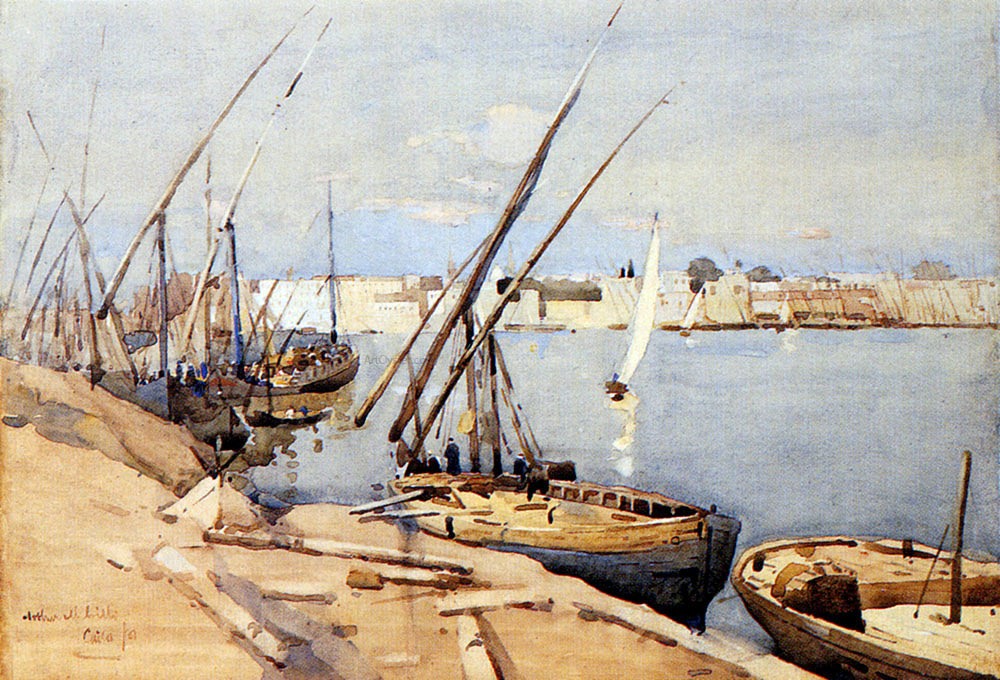 Arthur Melville A Harbor In Cairo Canvas Art Print – canvasartdealer